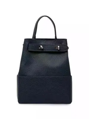 SILVIAN HEACH Pebbled Leather Turn-lock Backpack - Blue