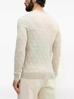 Guess Logo-jacquard Sweater - Neutrals