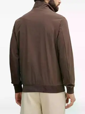Guess Logo-patch Zip-up Jacket - Brown