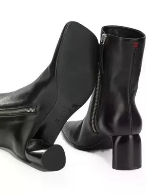 HALMANERA Side-zip Leather Ankle Boots