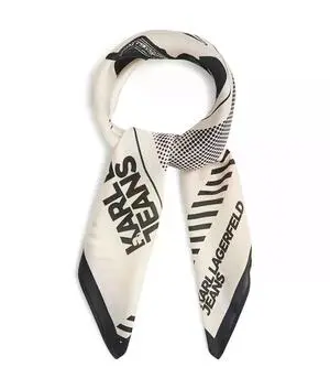 Karl Lagerfeld Karl Print Bandana Scarf - Neutrals