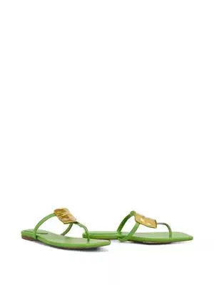 MARCCAIN Hammered-plaque Leather Sandals