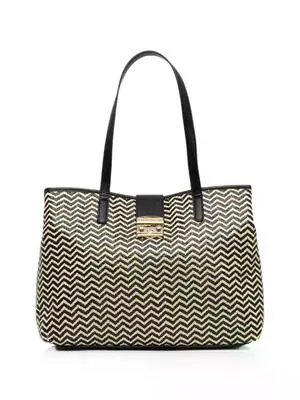 MORGAN Chevron-pattern Tote Bag - Black