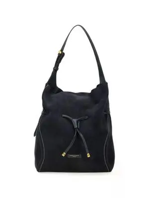 GIANNI CHIARINI Sienna Drawstring Suede Shoulder Bag - Blue