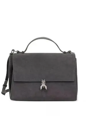Patrizia Pepe Fly-logo Suede Tote Bag - Grey