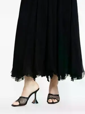 Amina Muaddi Lupita Net Sandals - Black