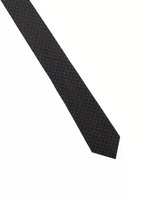 LARDINI Patterned Tie - Black