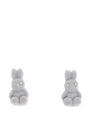 Bimba Y Lola Rabbit Rhinestone Earrings - Silver