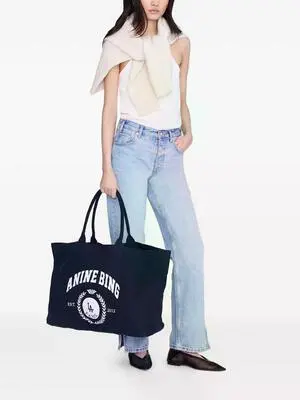 ANINE BING Leo Collegiate Tote Bag - Blue
