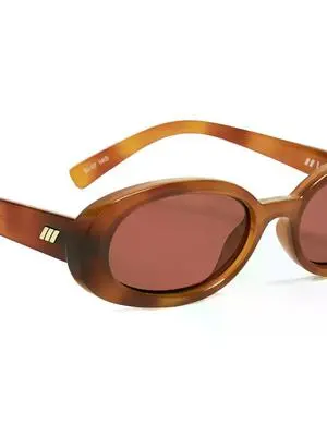 Le Specs Outta Love Oval-frame Sunglasses - Brown