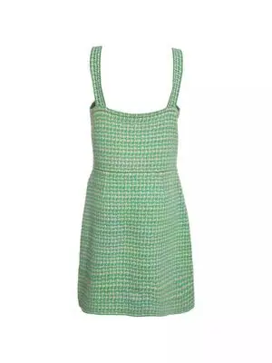 Sandro Tweed Sleeveless Mini Dress - Green