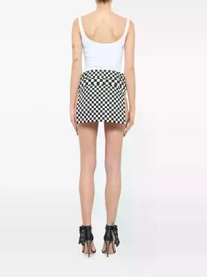 Givenchy Podium Check-pattern Side-slit Mini Skirt