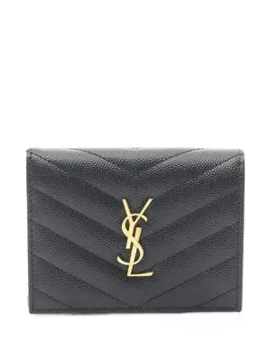 Saint Laurent Monogram Quilted Bi-fold Wallet - Black