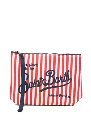 MC2 SAINT BARTH Aline Striped Clutch Bag - Red