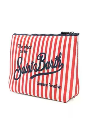 MC2 SAINT BARTH Aline Striped Clutch Bag - Red
