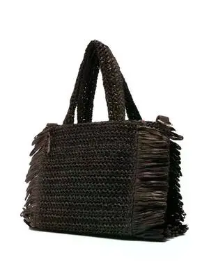 MARC ELLIS Buby Claire Woven Fringe-trim Tote Bag - Brown