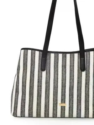 MORGAN Striped Heart-charm Tote Bag