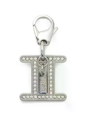 DIESEL® Metal Gemini Charm With Rhinestones - Silver
