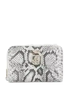 Guess Bianca Snake-effect Logo-plaque Wallet - Grey