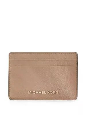 Michael Kors Grained-leather Card Holder - Neutrals