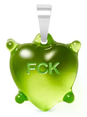 CRYSTAL HAZE Dilemma Heart 'fck' Necklace Pendant - Silver