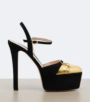Valentino Garavani Crasher Suede And Leather Platform Sandals