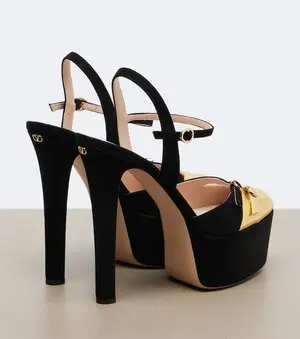 Valentino Garavani Crasher Suede And Leather Platform Sandals