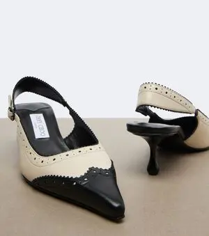 JIMMY CHOO Amel Leather Slingback Pumps