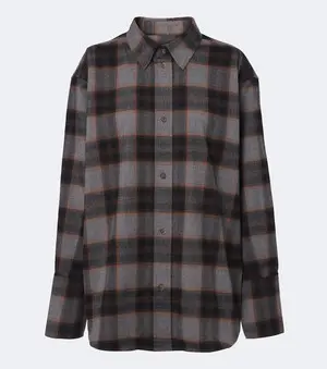 RÓHE Checked Cotton Flannel Shirt - Multicoloured