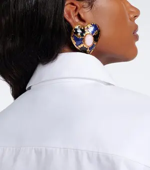 Saint Laurent Embellished Clip-on Earrings