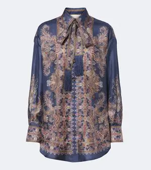 Zimmermann Valiant Paisley Silk Satin Blouse - Multicoloured