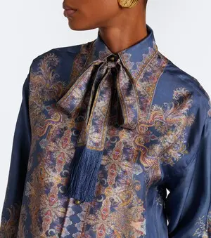 Zimmermann Valiant Paisley Silk Satin Blouse