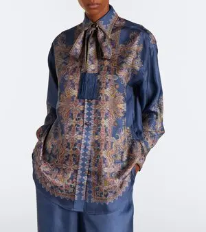Zimmermann Valiant Paisley Silk Satin Blouse