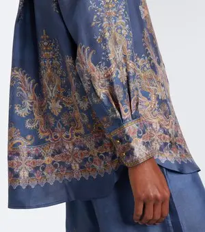 Zimmermann Valiant Paisley Silk Satin Blouse