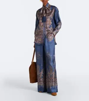 Zimmermann Valiant Paisley Silk Satin Blouse
