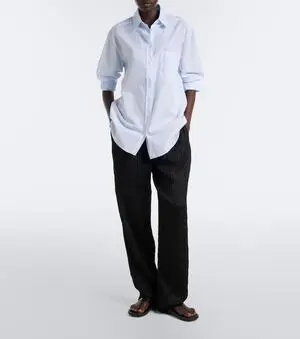 THE ROW Kriza Plisse Silk Wide-leg Pants