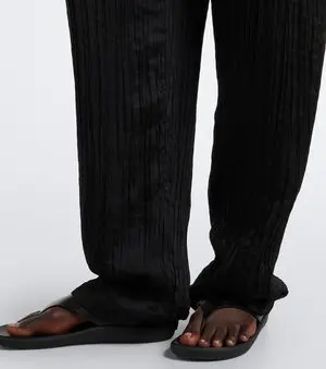 THE ROW Kriza Plisse Silk Wide-leg Pants