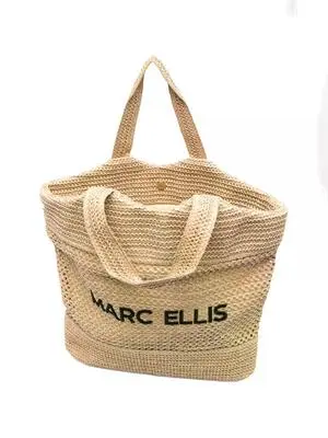 MARC ELLIS Logo-embroidered Woven Shoulder Bag