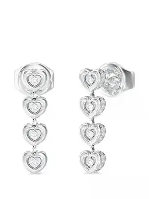 Guess Crystal-embellished Heart Drop Earrings