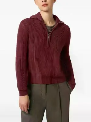 Paul & Shark Ribbed-knit Half-zip Sweater
