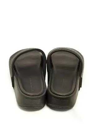 Y3 Tumbled Leather Slide Sandals