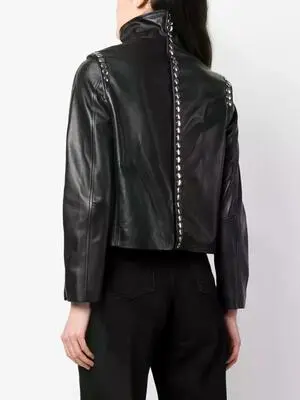 DANCASSAB Elvis Stud-detailing Leather Jacket - Black