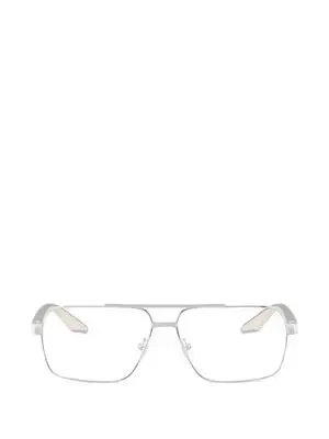 Prada Geometric Frame Eyeglasses - Silver