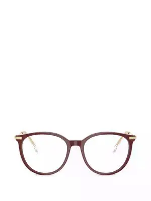 SWAROVSKI Oval Frame Eyeglasses - Red