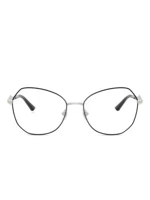 JIMMY CHOO Round-frame Clear-lenses Glasses - Silver