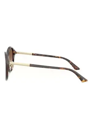 JIMMY CHOO Tortoiseshell Oval-frame Sunglasses