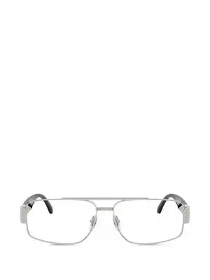 Versace Medusa Biggie Plaque Rectangle-frame Glasses - Silver