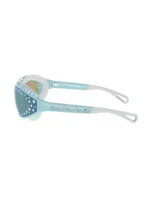 SWAROVSKI Crystal-embellished Goggle-frame Sunglasses - Blue