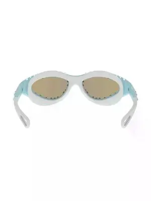 SWAROVSKI Crystal-embellished Goggle-frame Sunglasses - Blue