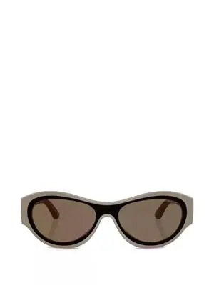 Emporio Armani Crystal Embellishment Geometric Sunglasses - Neutrals